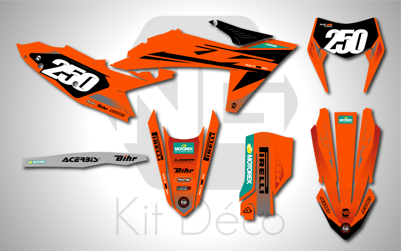 Kit déco KTM EXC / EXCF / TPI ORIGINALITY séries 2025 125 250 300 350 ...