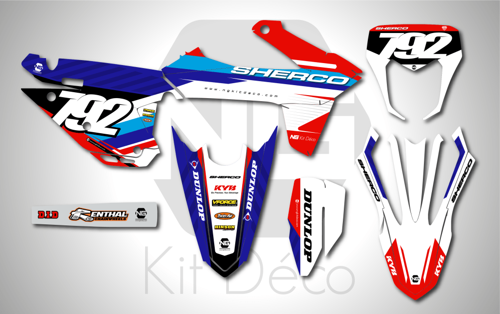 Kit déco SHERCO SE / SEF PATRIOT Séries 125 250 300 450 500 4.5 .51