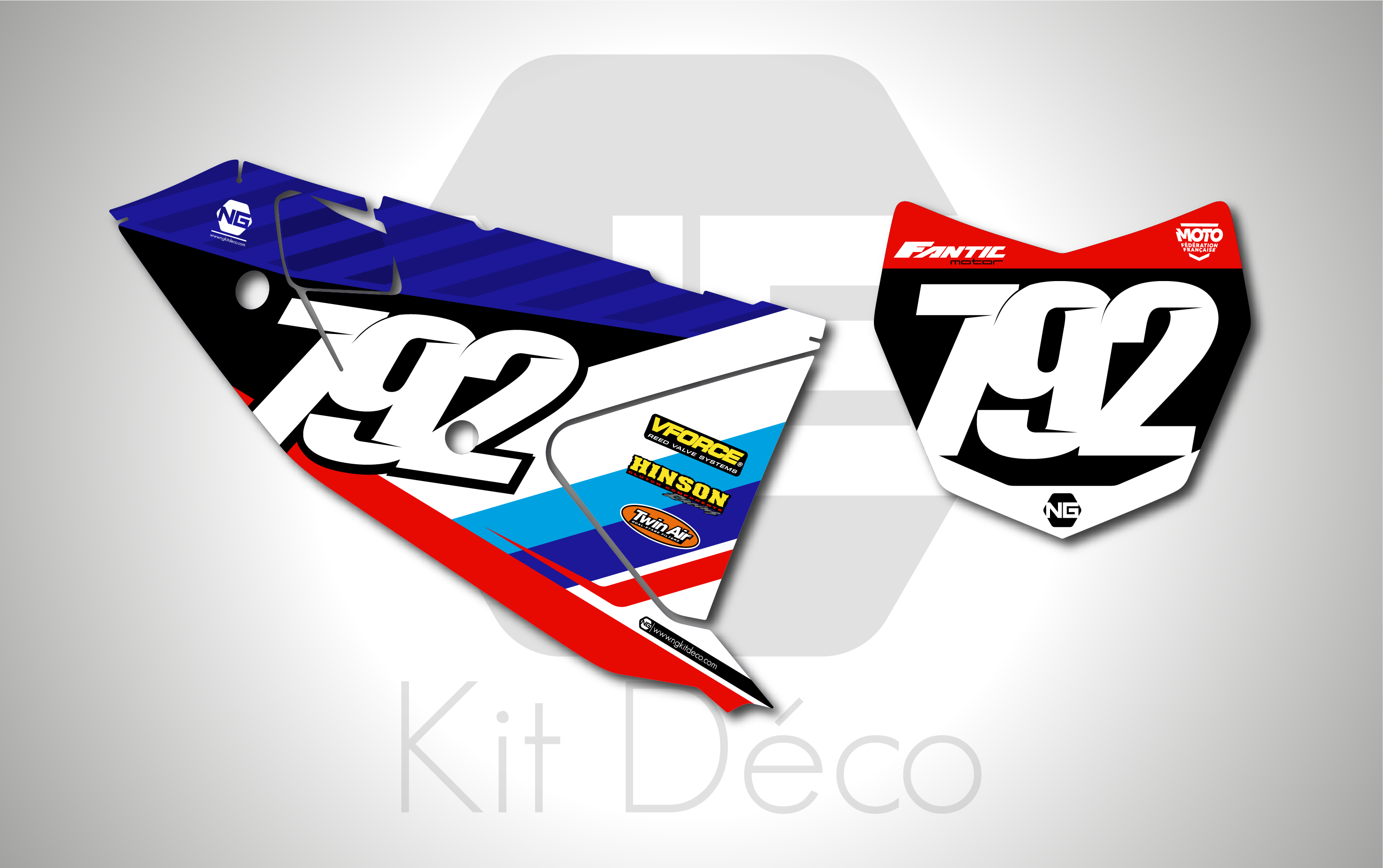 Kit déco fond de plaque numéro FANTIC XX / XXF PATRIOT Séries 125 250 450