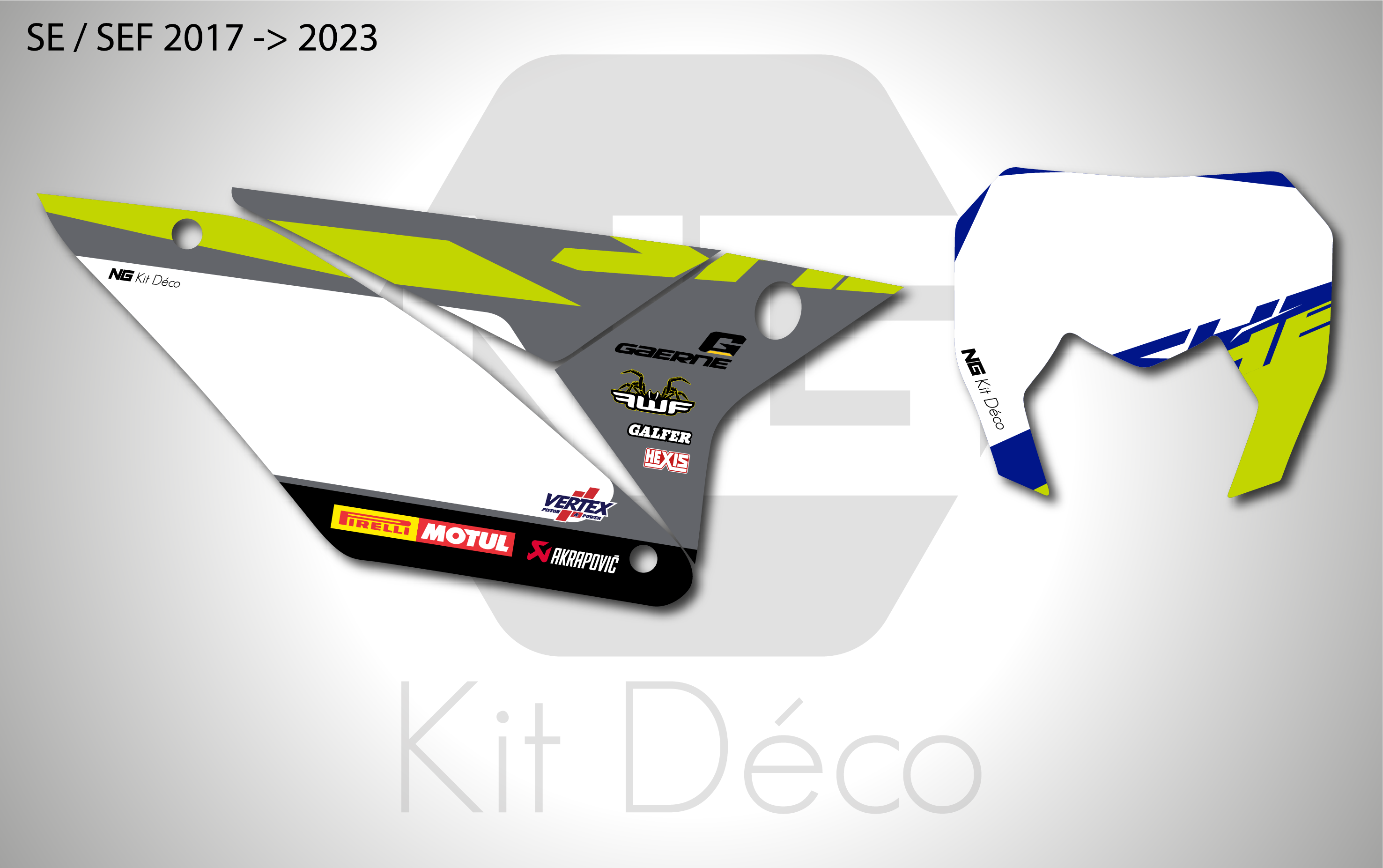 Kit déco fond de plaque numéro SHERCO SE / SEF FACTORY 2025 125 250 300 ...