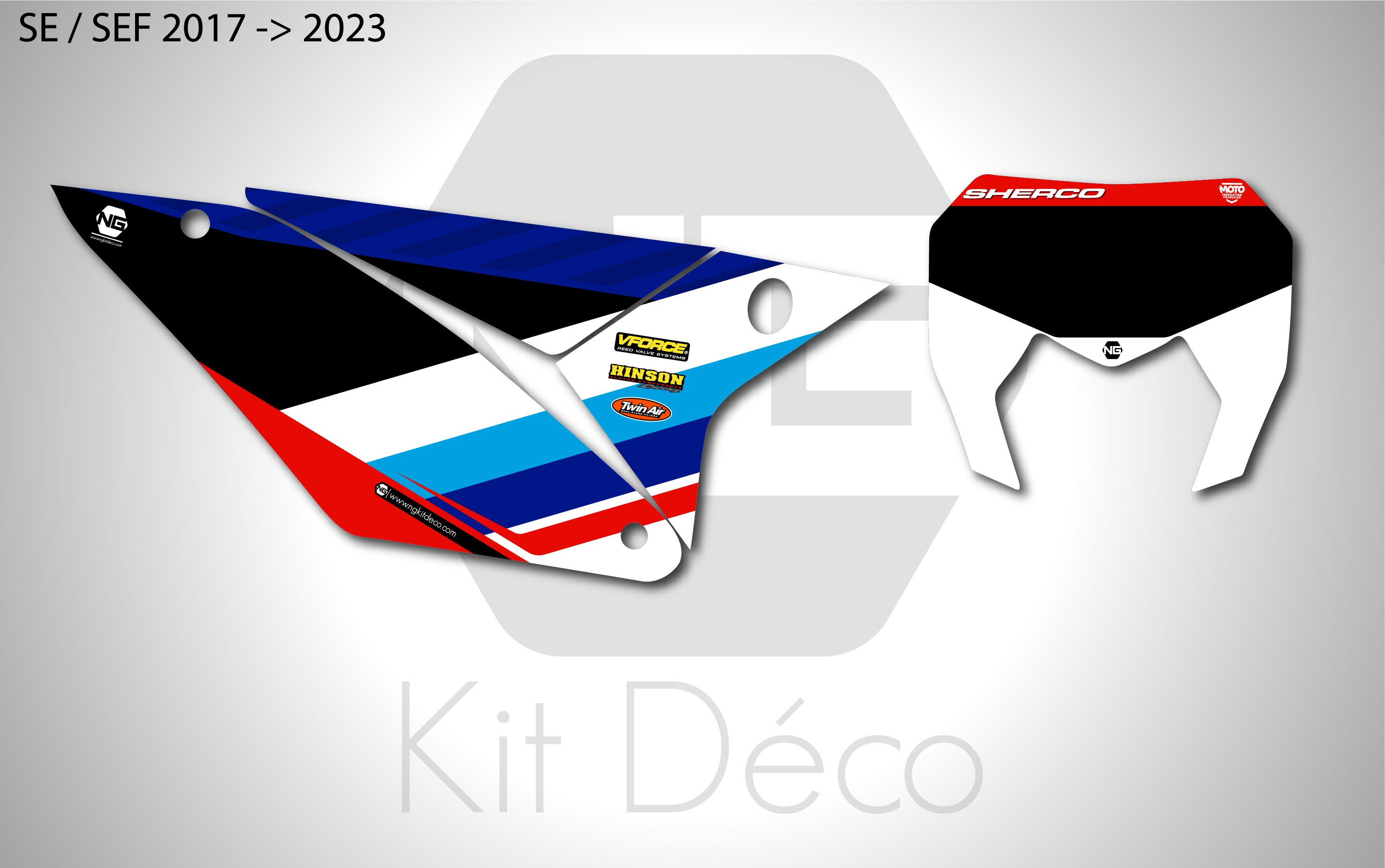 Kit déco fond de plaque numéro SHERCO SE / SEF PATRIOT Séries 125 250 ...