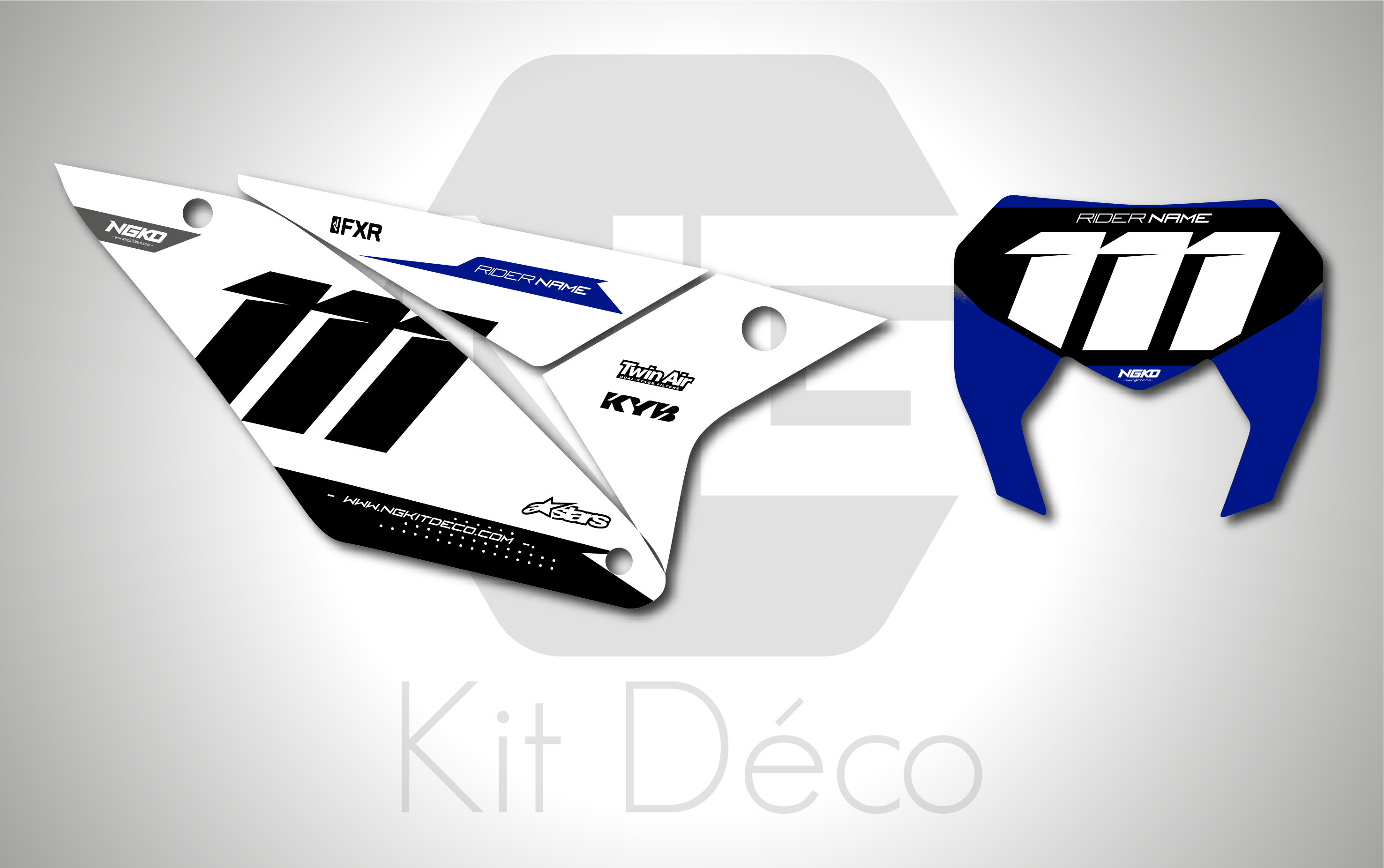 Kit déco fond de plaque numéro SHERCO SE / SEF COL Séries 125 250 300 ...