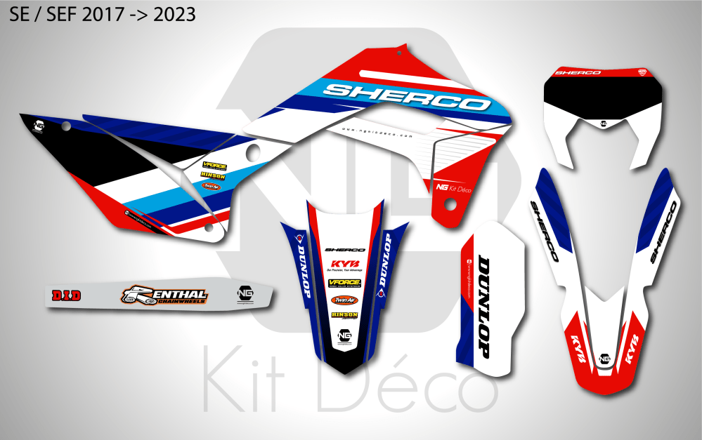 Kit déco SHERCO SE / SEF PATRIOT Séries 125 250 300 450 500 4.5 .51