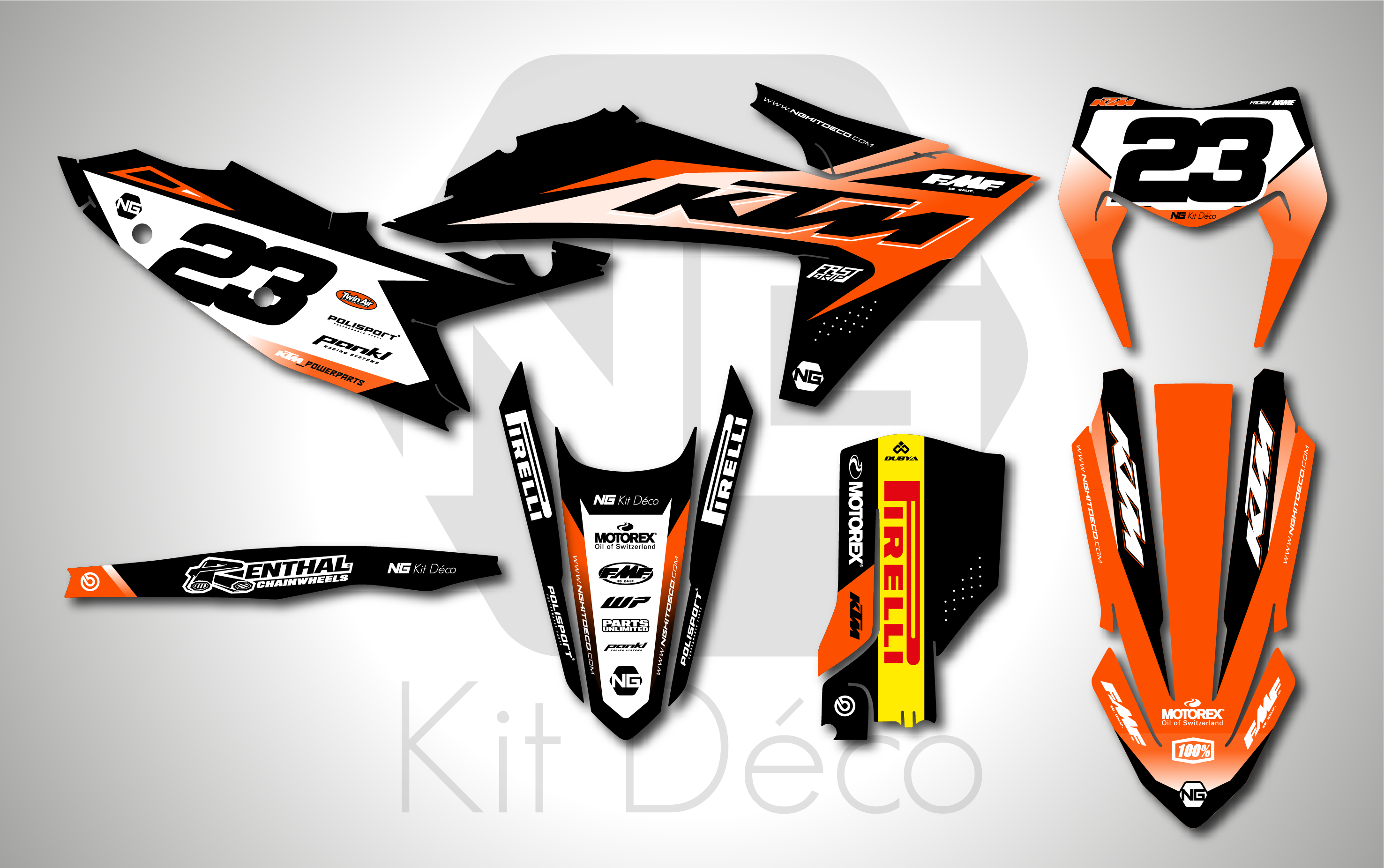 Kit déco KTM EXC / EXCF / TPI CITA Séries 125 250 300 350 450 500