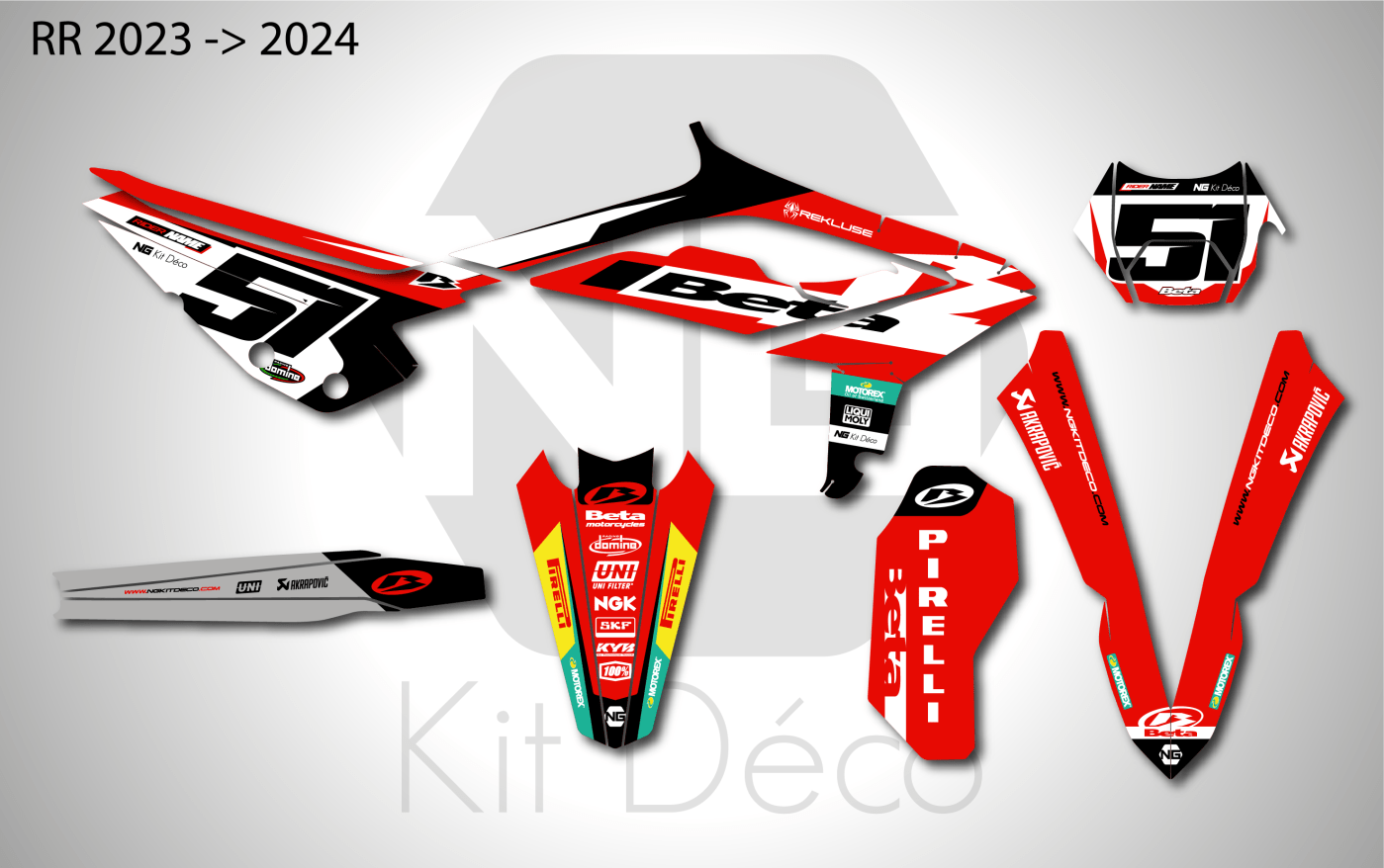 Kit déco BETA RR / LC / Xtrainer FAB Séries 125 200 250 300 350 390 430 480