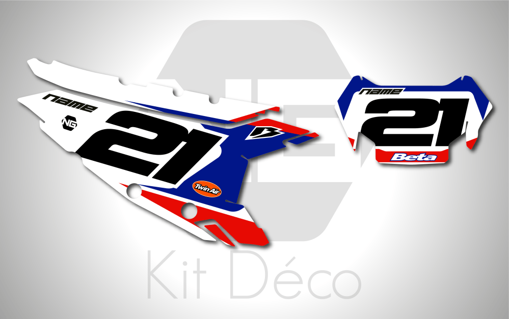 Kit déco fond de plaque numéro BETA RR / Xtrainer LAB Séries 125 200 ...