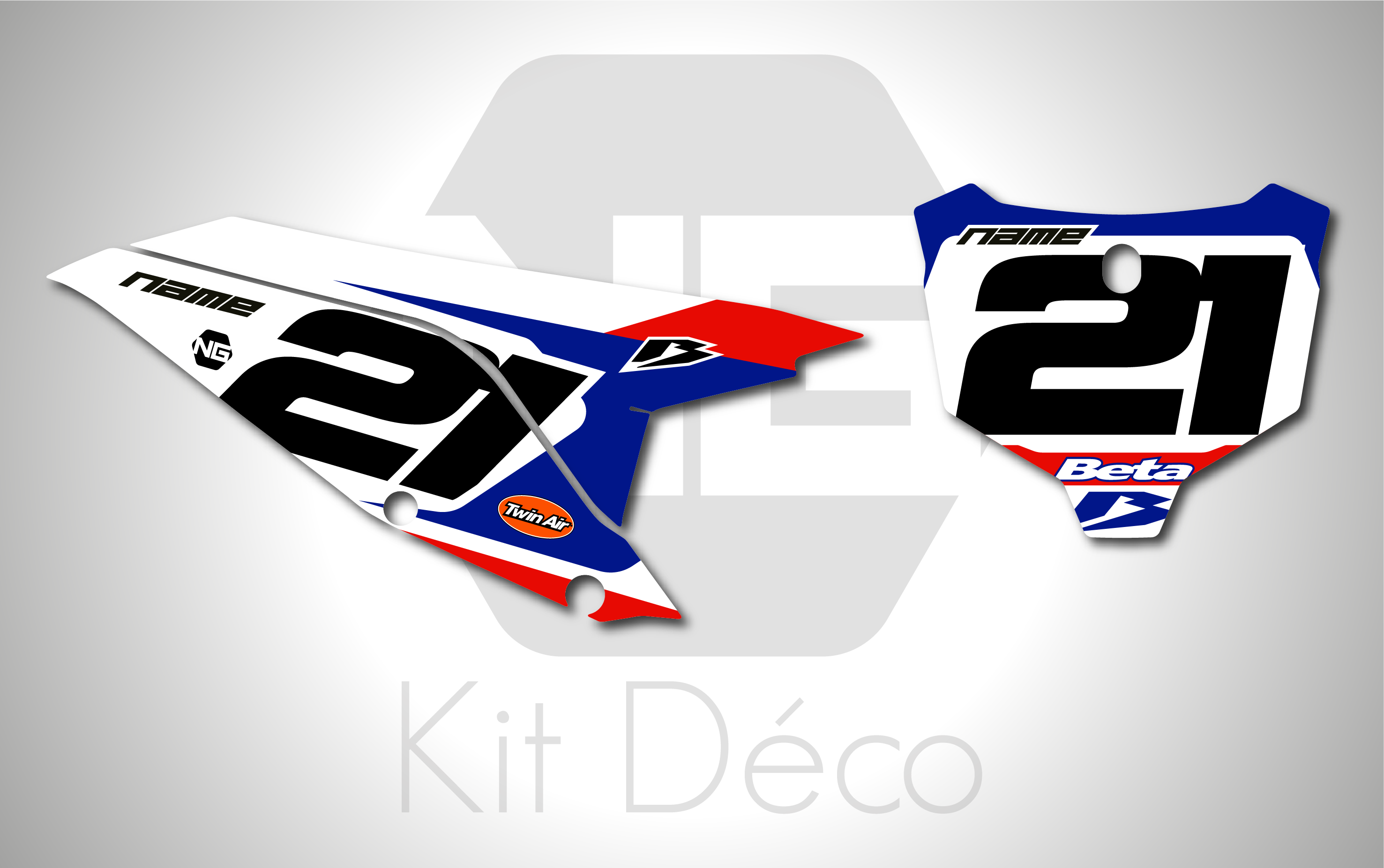 Kit déco fond de plaque numéro Beta RX LAB Séries