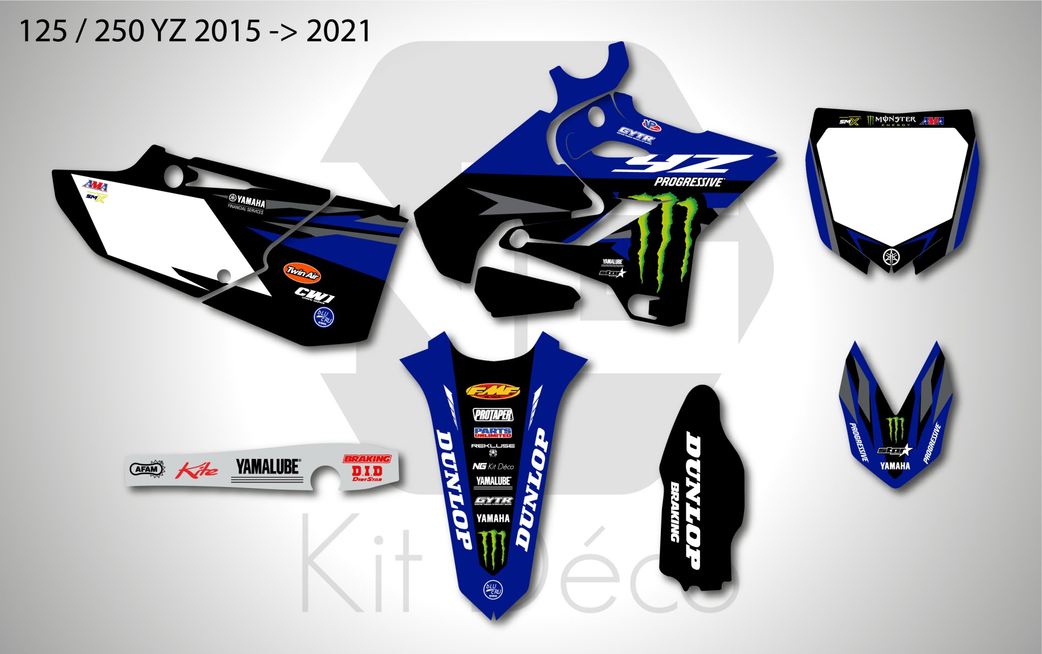 Kit déco Yamaha PW / YZ / YZF FACTORY 2025 50 65 80 85 90 110 125 250 450