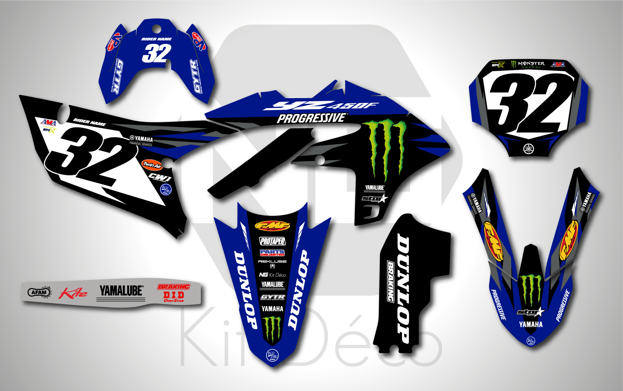 Kit déco Yamaha PW / YZ / YZF FACTORY 2025 50 65 80 85 90 110 125 250 450