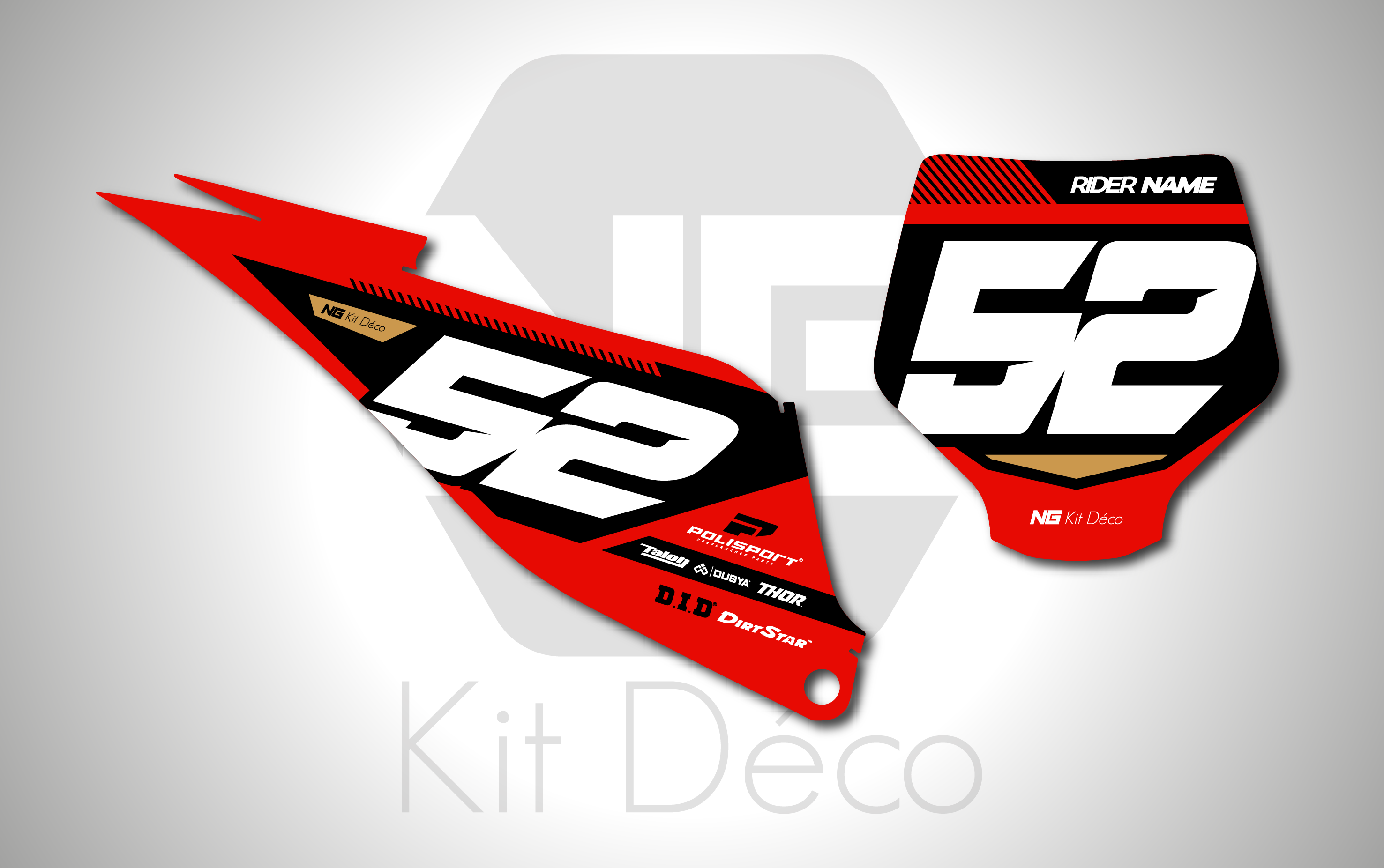 Kit déco fond de plaque numéro Stark Future VARG SCRATCH Séries