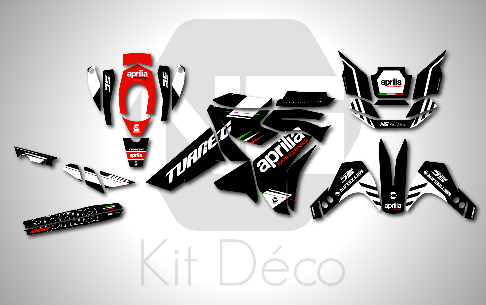 Kit déco Aprilia 660 TUAREG DARK Séries - NG kit déco