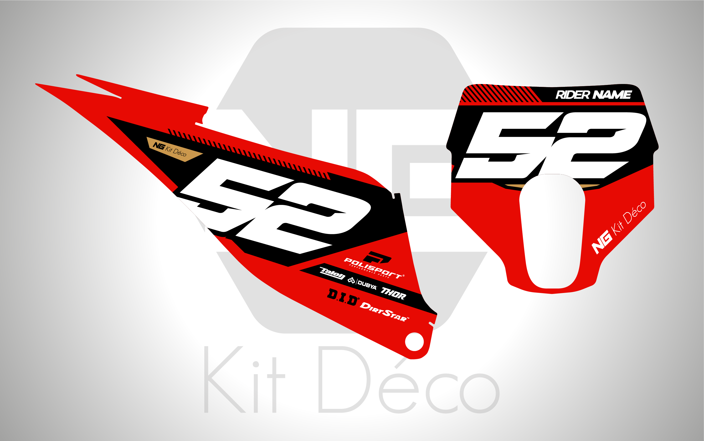 Kit déco fond de plaque numéro Stark Future VARG EX SCRATCH Séries