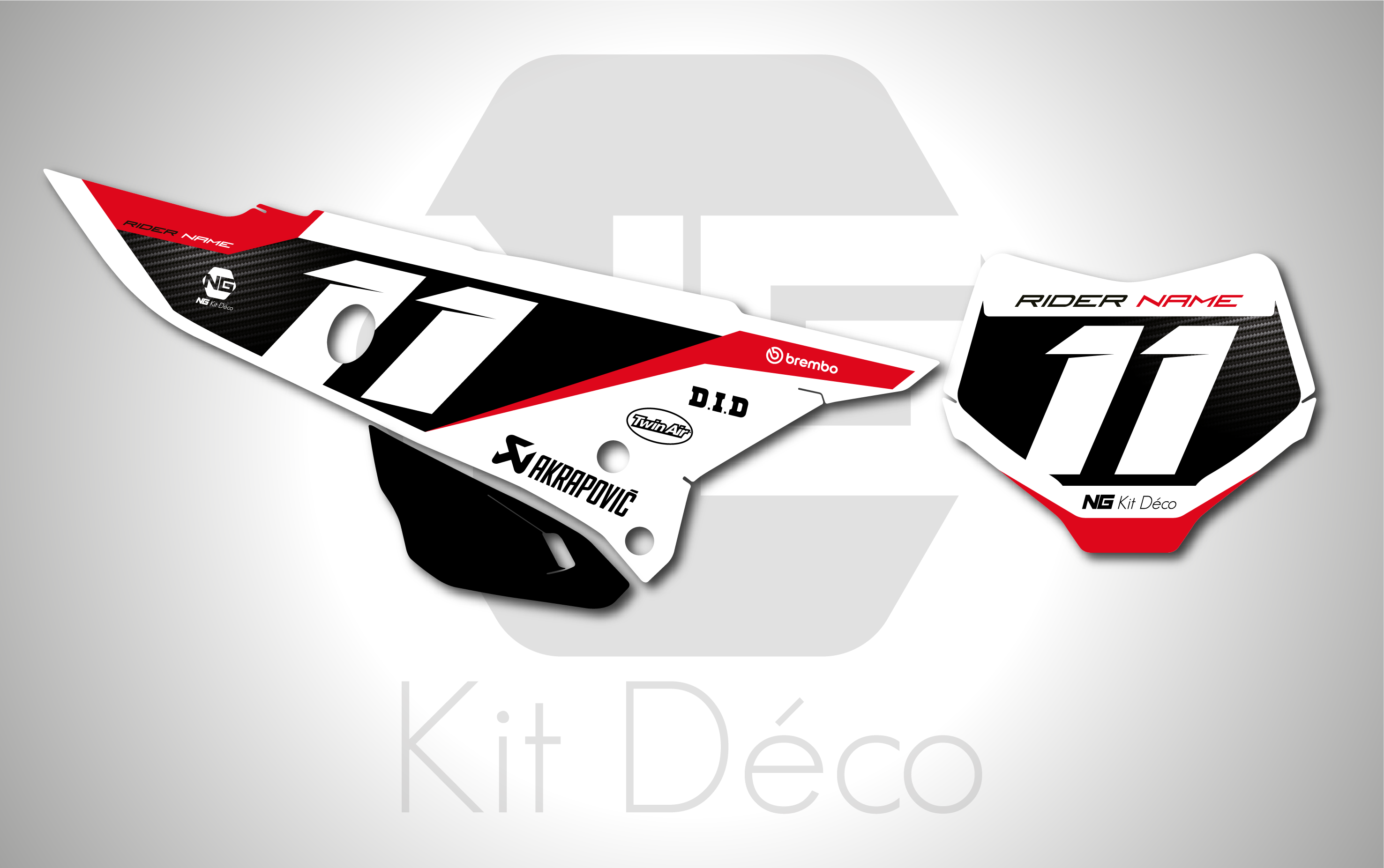 Kit déco fond de plaque numéro Ducati DESMO One One séries