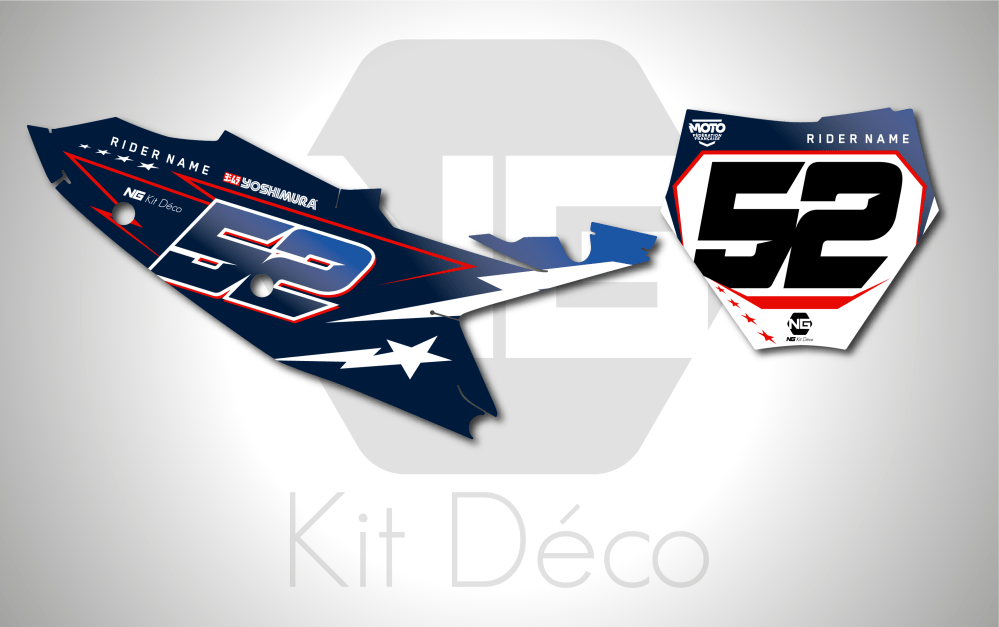 Kit déco fond de plaque numéro KTM SX / SXF AMERICA Séries 50 65 85 125 ...