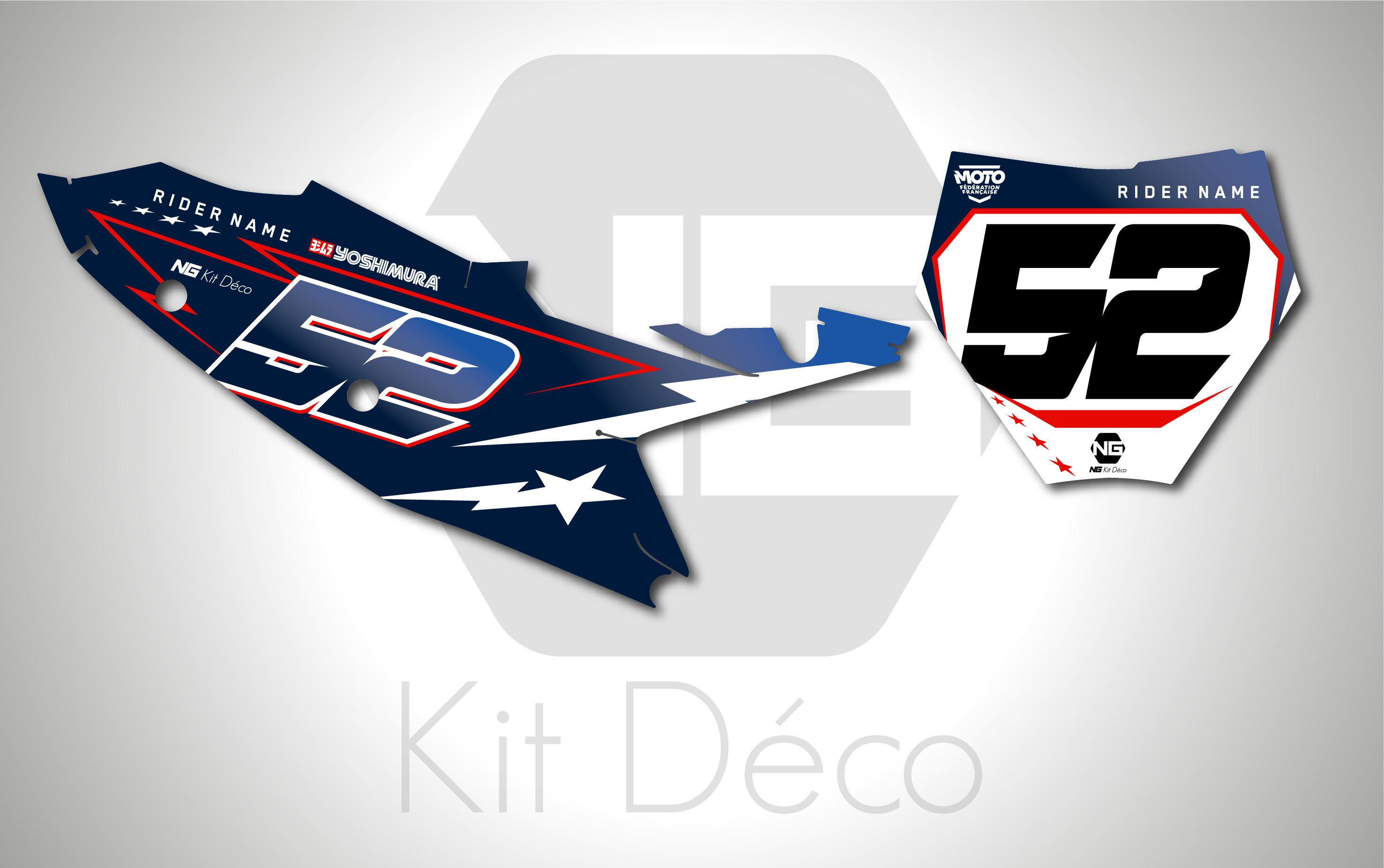 Kit déco fond de plaque numéro KTM SX / SXF AMERICA Séries 50 65 85 125 ...